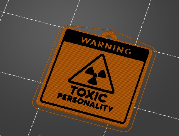 Warning Toxic Personality Keychain by 3D Ideation | Download free STL ...