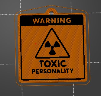 Warning Toxic Personality Keychain by 3D Ideation | Download free STL ...