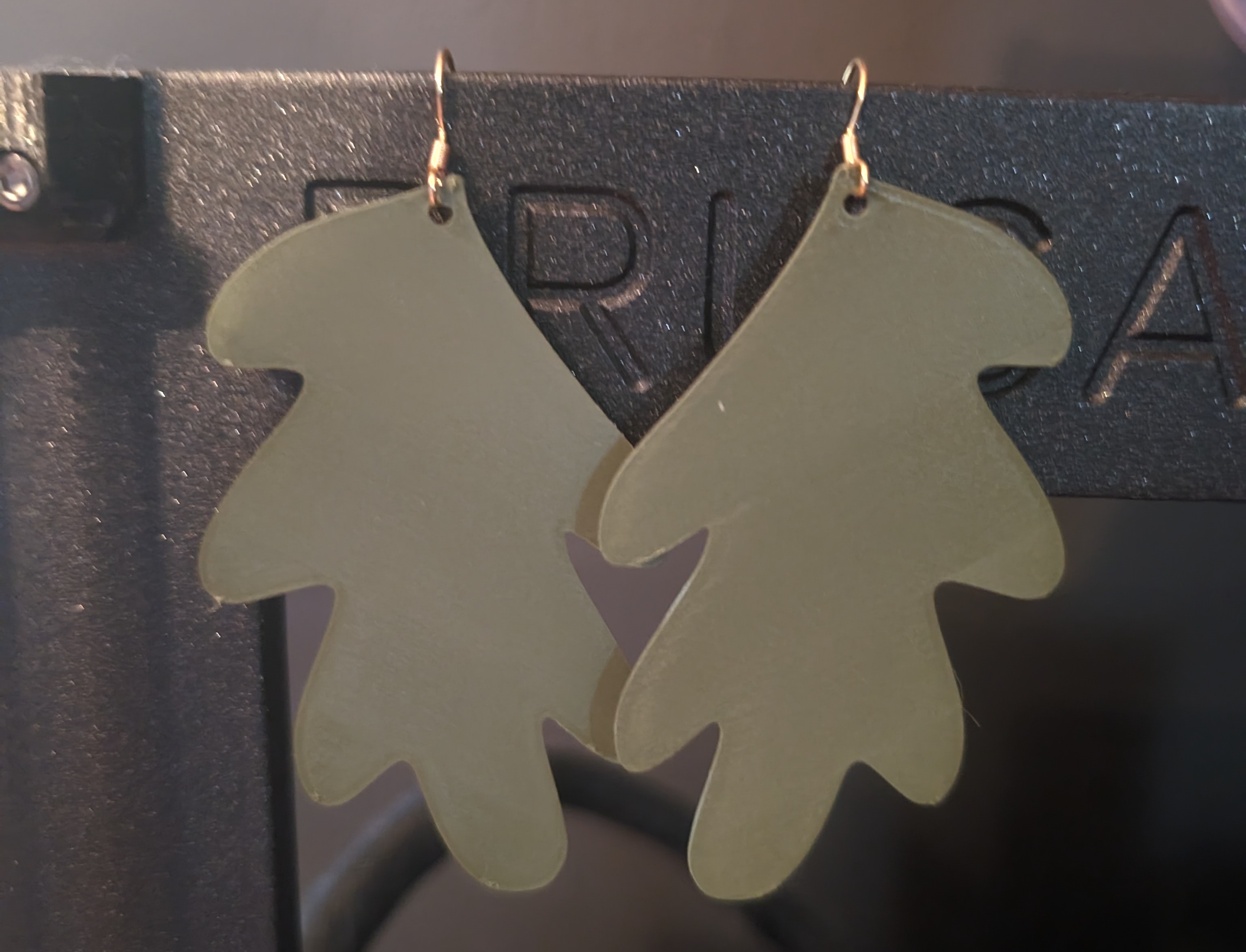 Abstract oak leaf earrings - foliage, leaves, oversized dangling ...