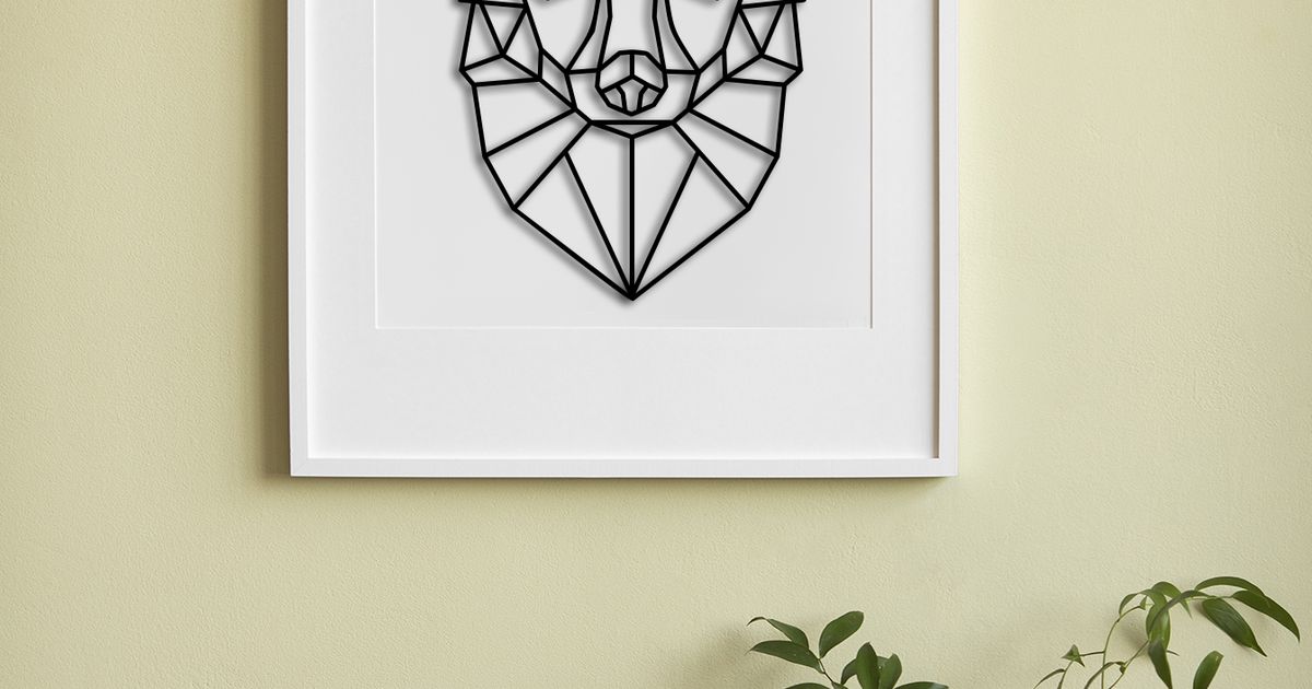 Geometric Wolf Wall Art by Neewix | Download free STL model ...