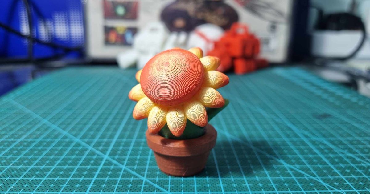 MINI SUNFLOWER POT KIT by Quang Cao | Download free STL model ...