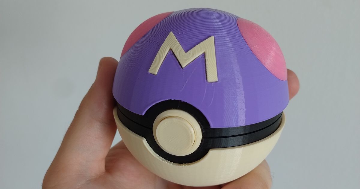 Masterball with hinge, functional button and insert for GBA, DS and 3DS ...