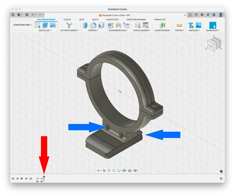 Fully parametric lens (tripod) collar, Arca plate by sbuerger ...