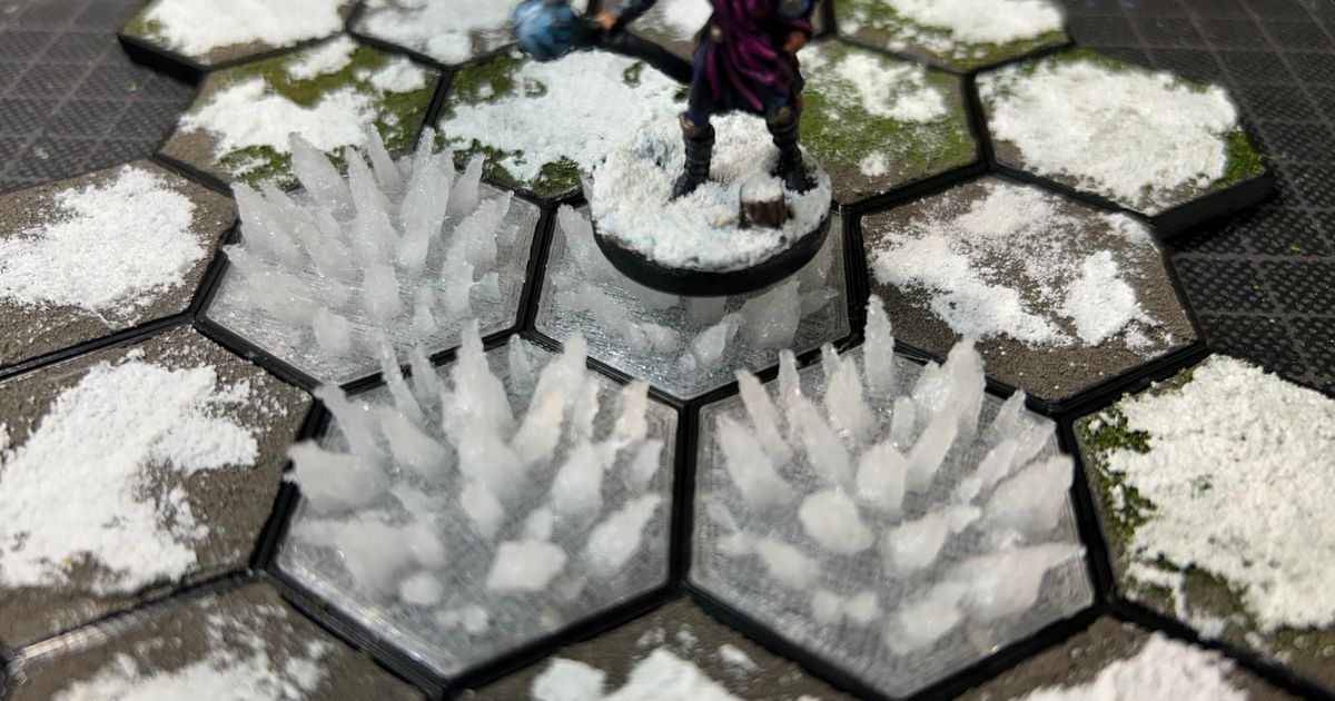 Ice Spikes Frosthaven MagHex by minishaven | Download free STL model ...