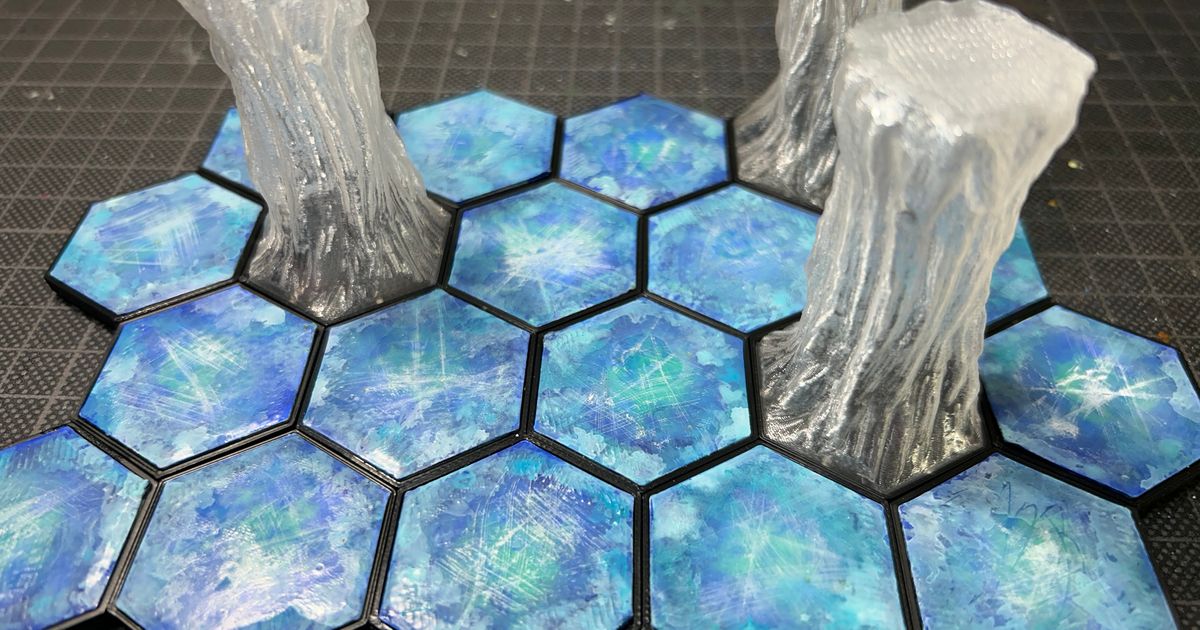 Ice Pillars Frosthaven MagHex by minishaven | Download free STL model ...