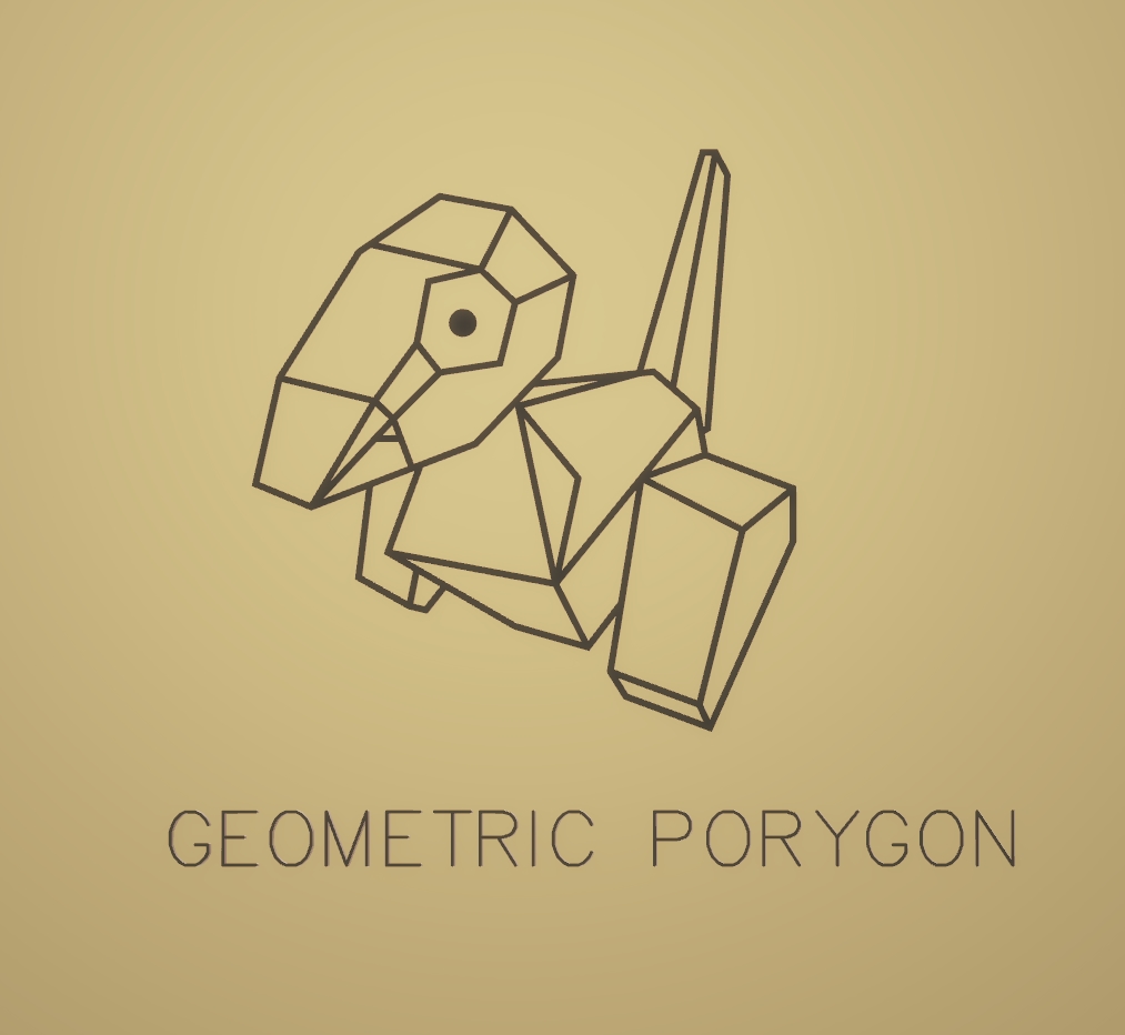 Pokémon Porygon geometric wall art by Elegoo Pluto | Download free STL ...