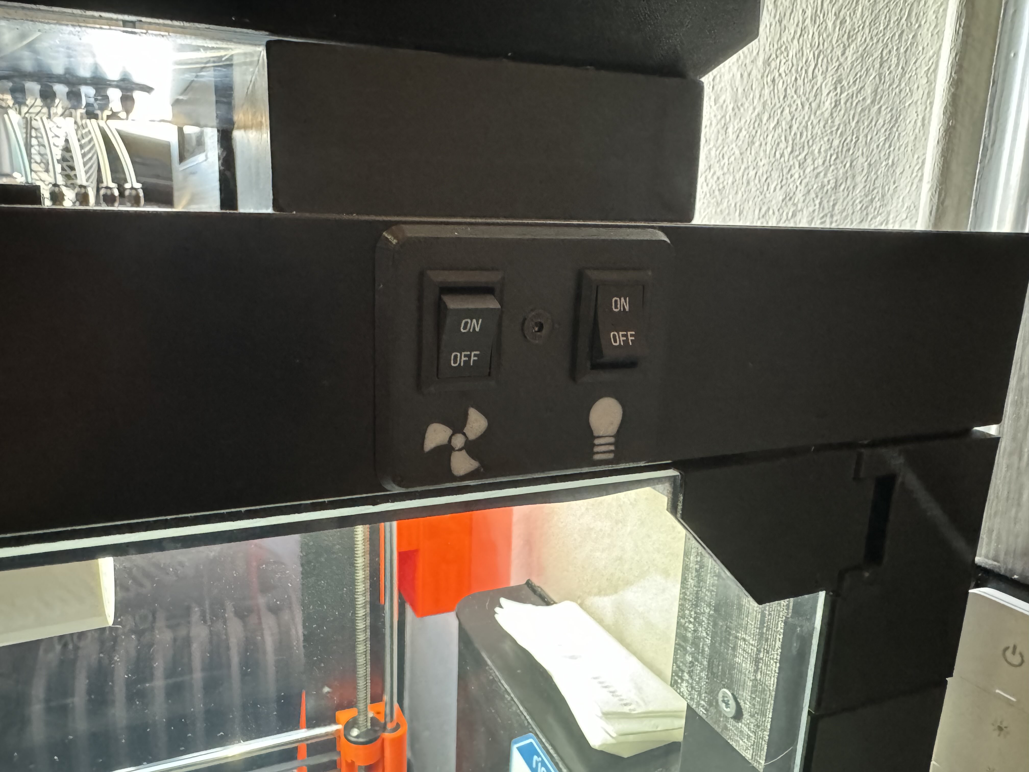 A switch panel for the Prusa Enclosure V2 and Ikea Lack table ...