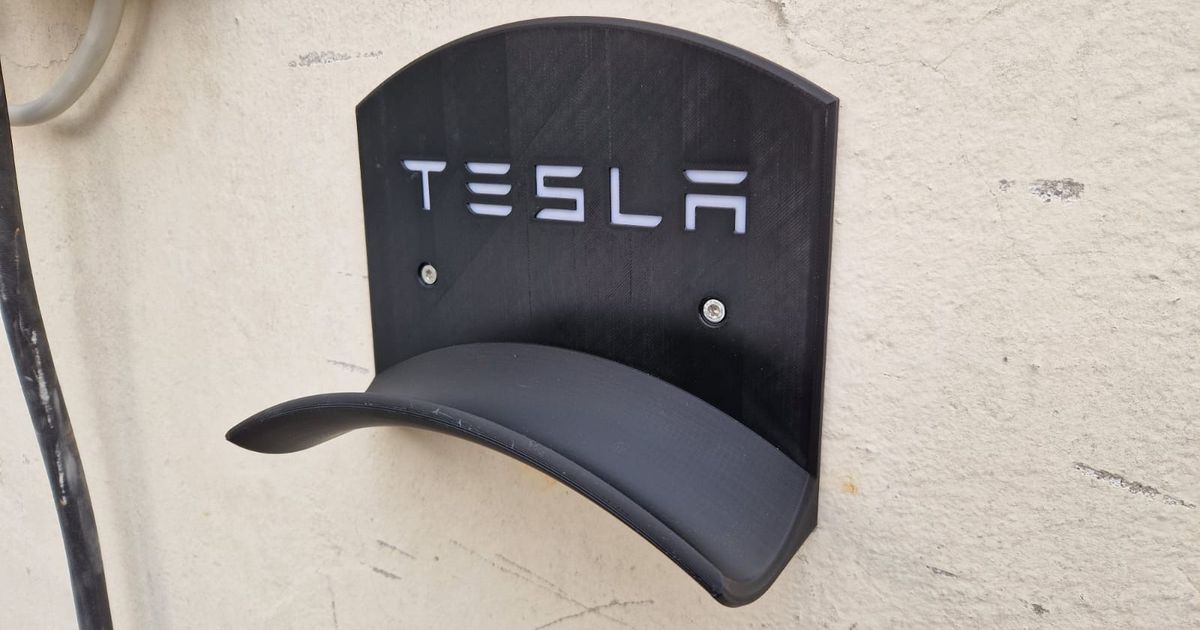 Tesla Charging Cable Holder Wall Mount by troudl | Download free STL ...