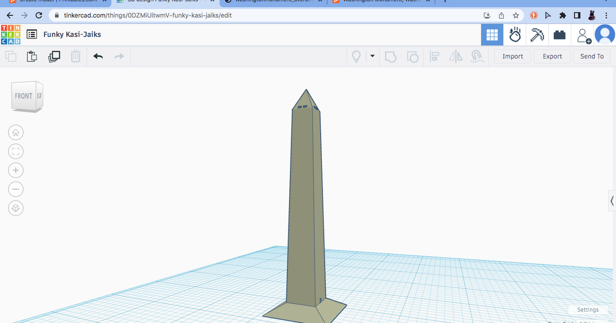 Mini Washington Monument by Bryce Goodman | Download free STL model ...