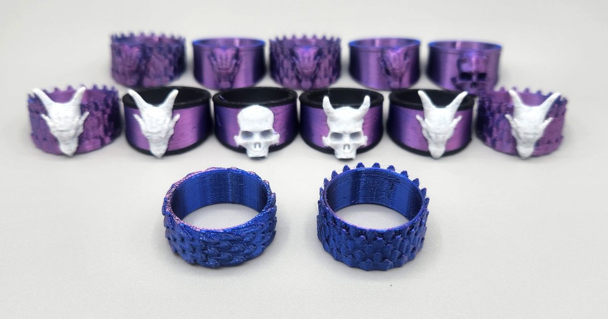 Basic Dragon Scale Ring Samples by FilliFuu | Download free STL model ...
