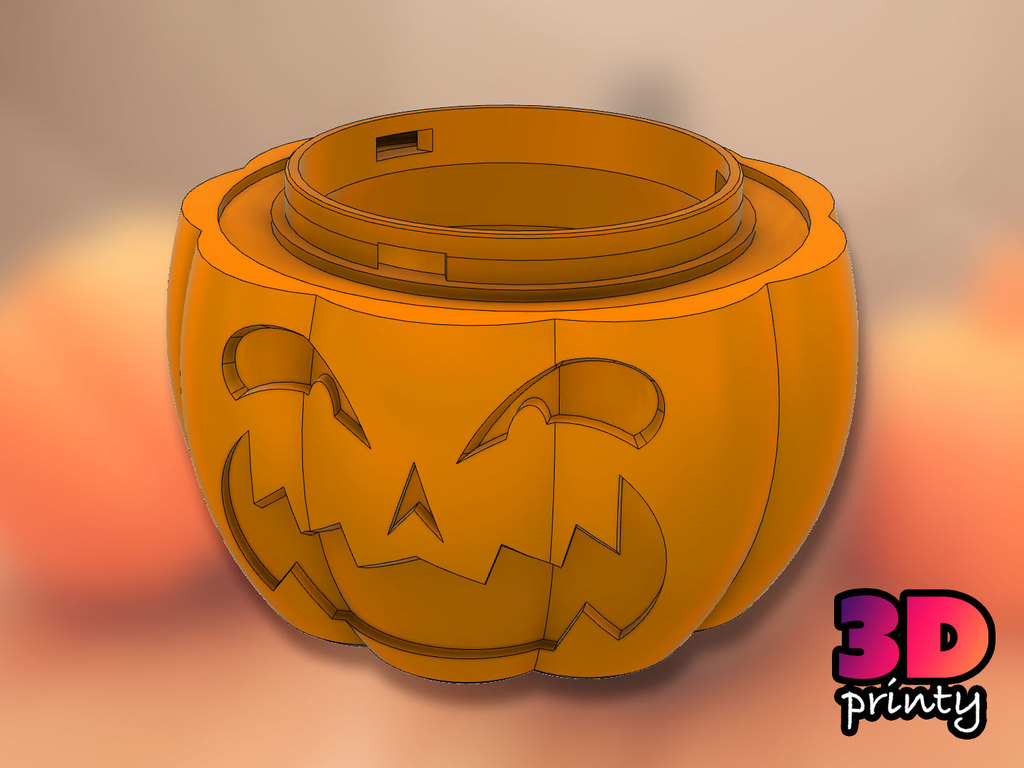 Twist Lock Pumpkin with Evil Grin by 3D Printy | Download free STL ...