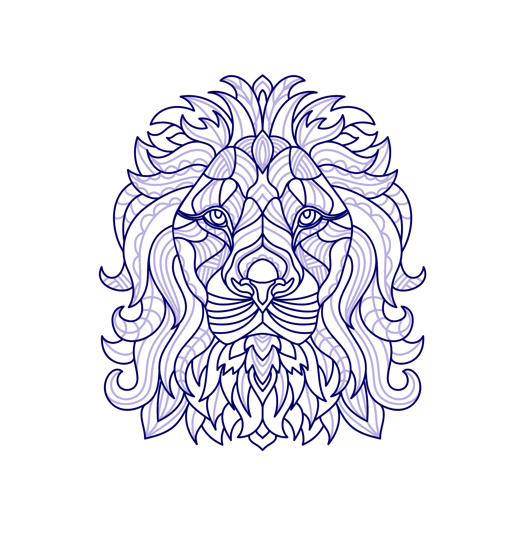 Lion Animal Mandala 1 / 4 by evax design | Download free STL model ...