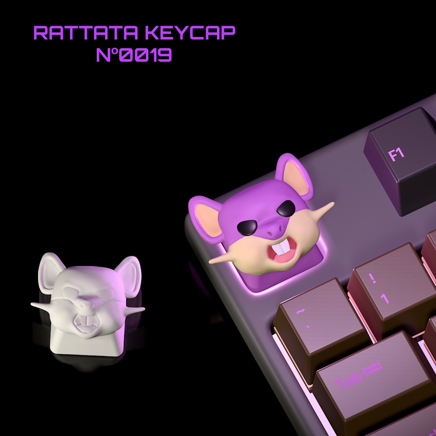 RATTATA KEYCAP Nº0019 by Creative Dicks | Download free STL model ...