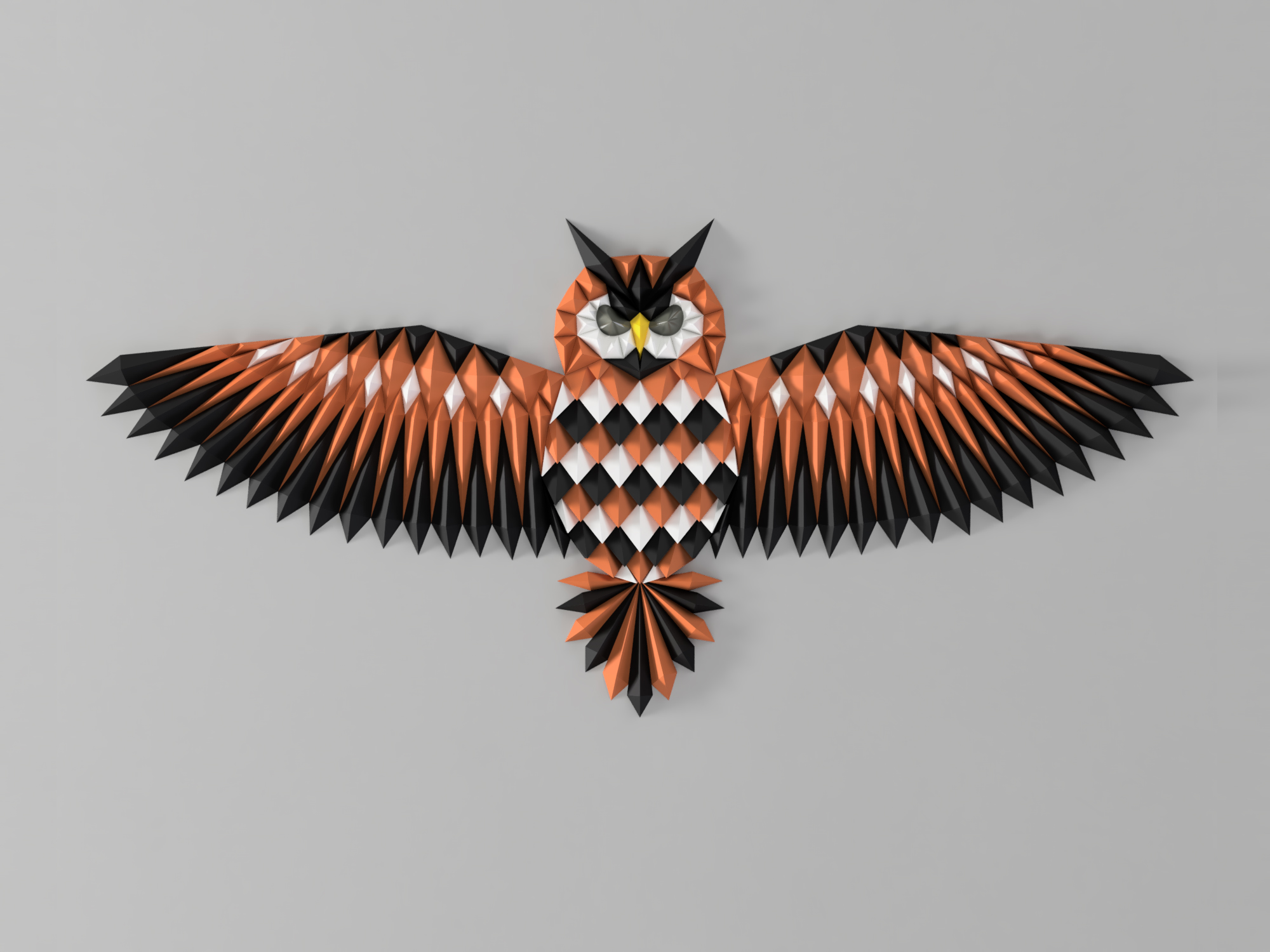 Geometric Owl wall art by dgemily | Download free STL model ...