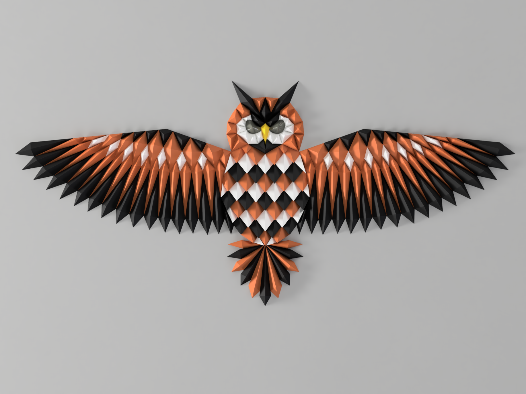 Geometric Owl wall art by dgemily | Download free STL model ...