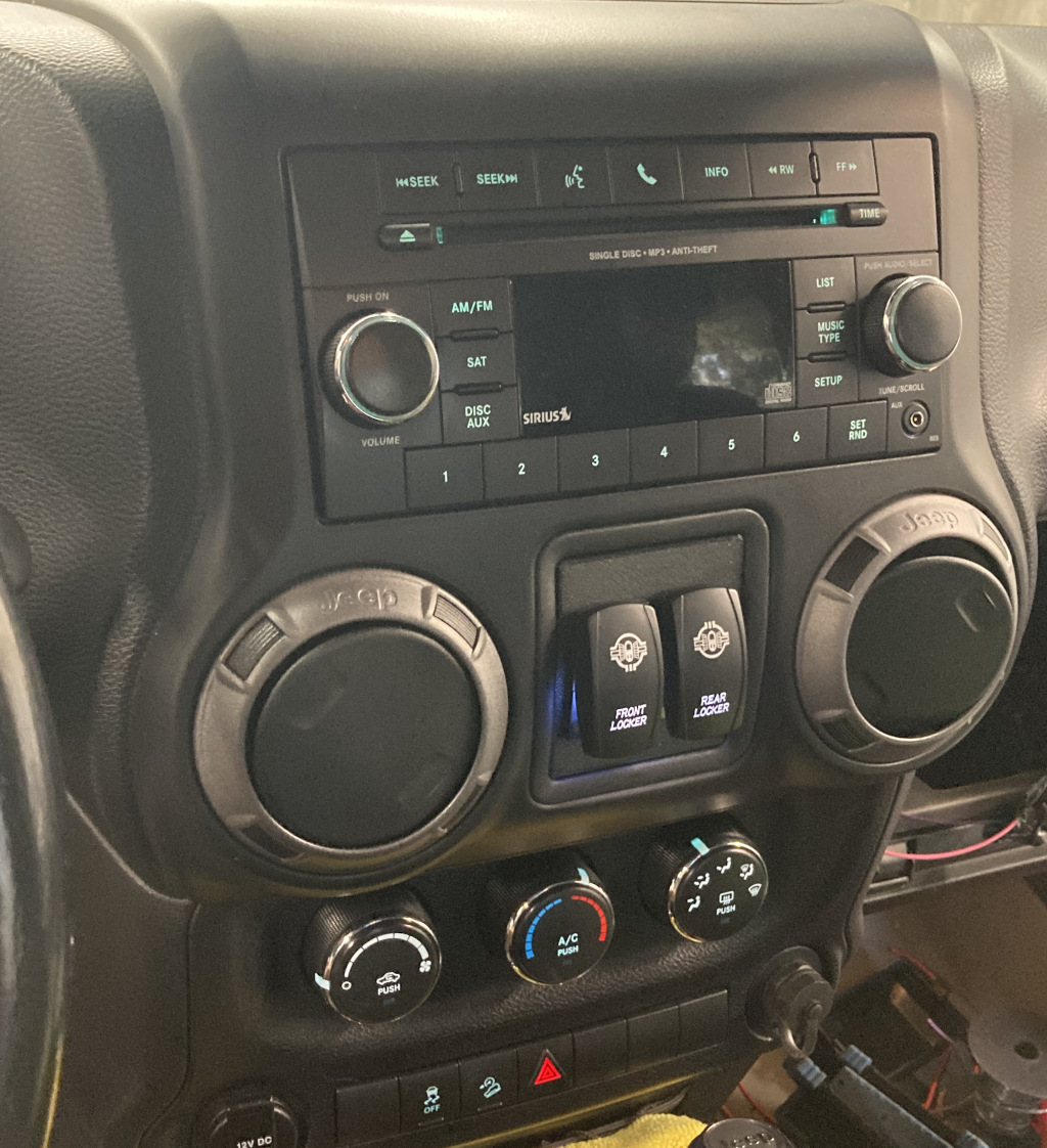 JK Wrangler Dash Cubby 2 Switch Bezel (for e-locker switches) by HP41 ...