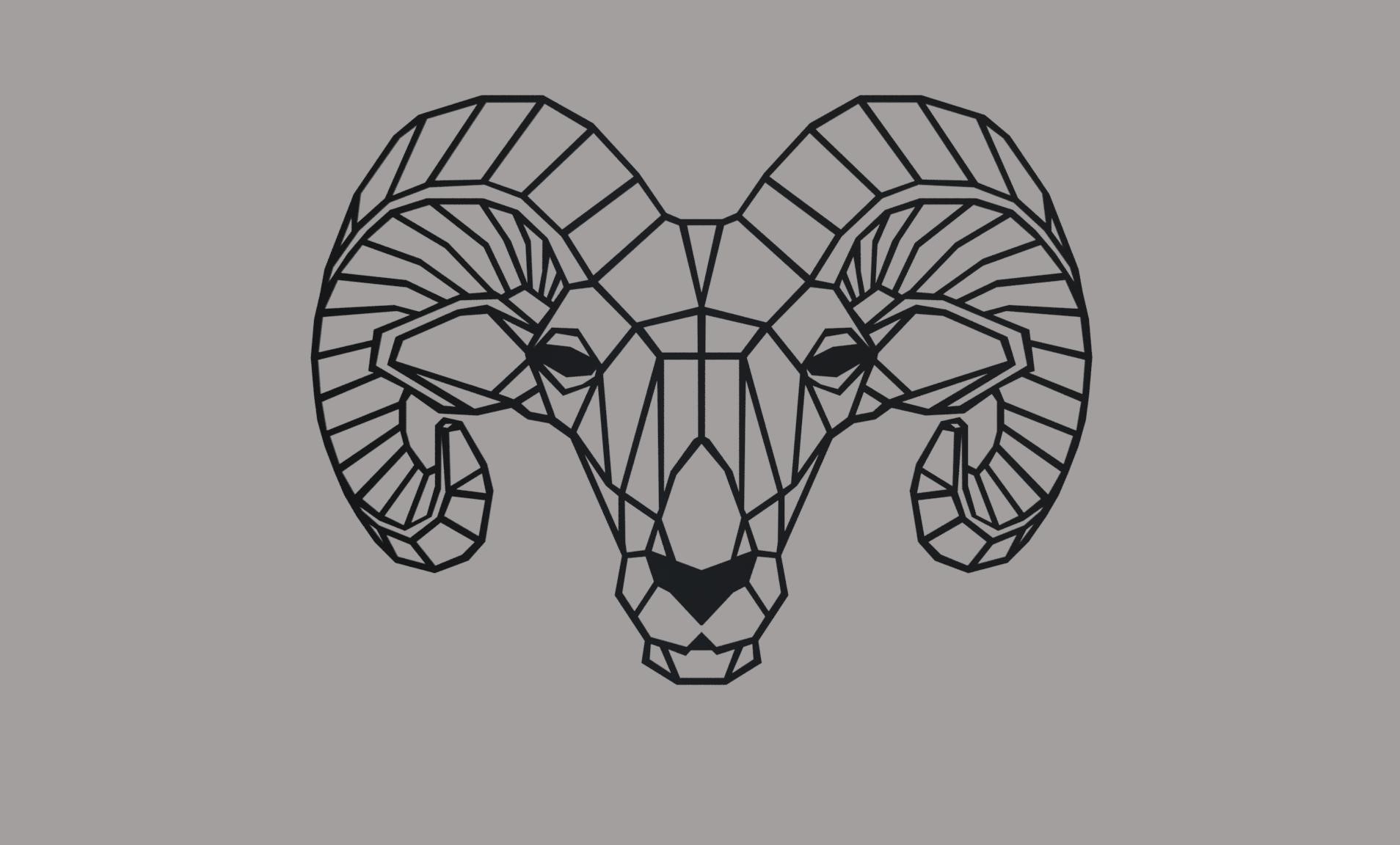 Geometric Ram Wall Art by DMIBoss | Download free STL model ...