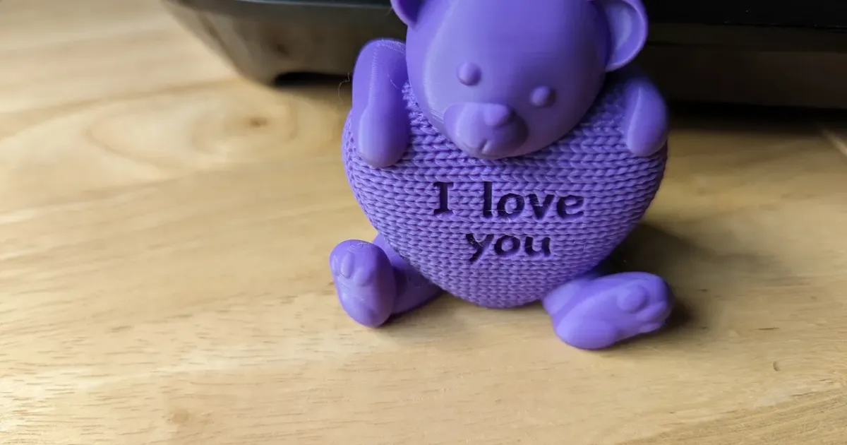 I love you teddy bear with knitted heart by Mat3d | Download free STL model | Printables.com