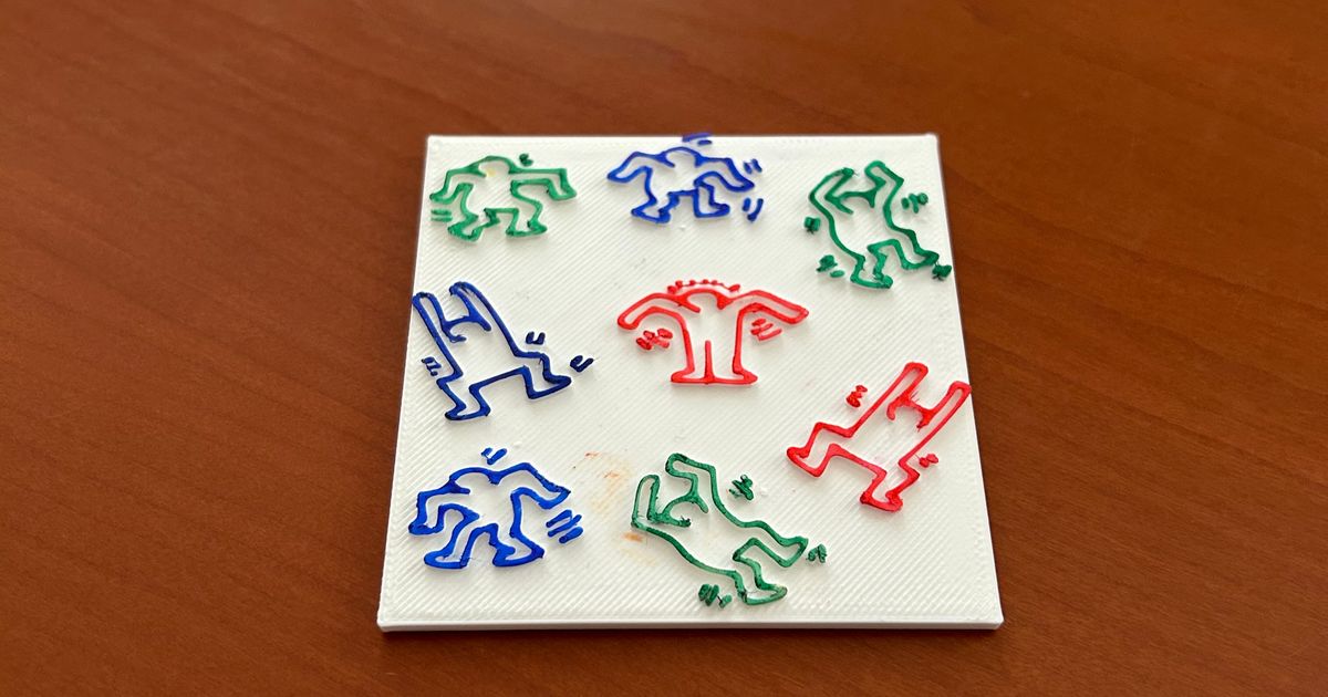Coaster image by Keith Haring by nicolò.lovato | Download free STL ...