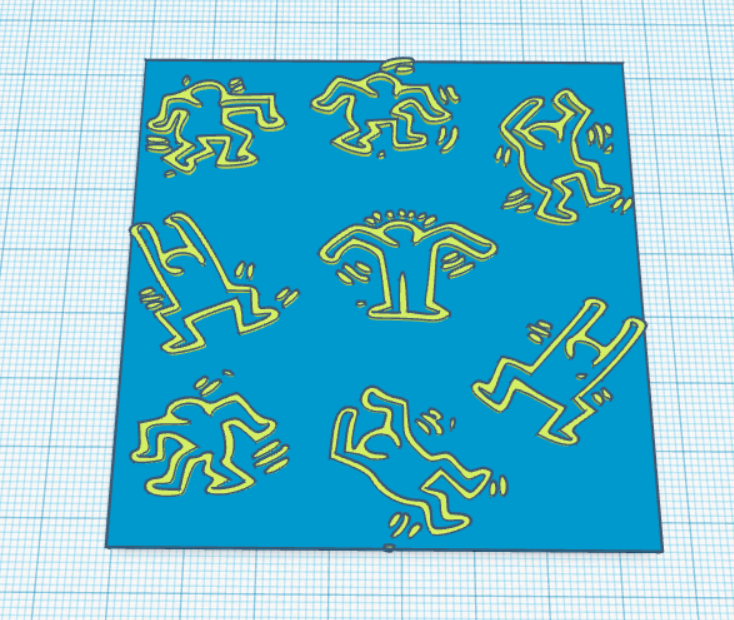 Coaster image by Keith Haring by nicolò.lovato | Download free STL ...