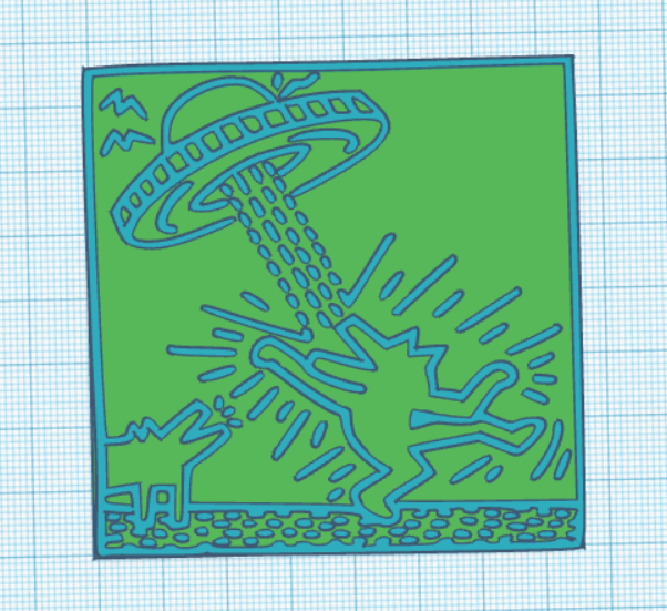 Coaster image by keith Haring by nicolò.lovato | Download free STL ...