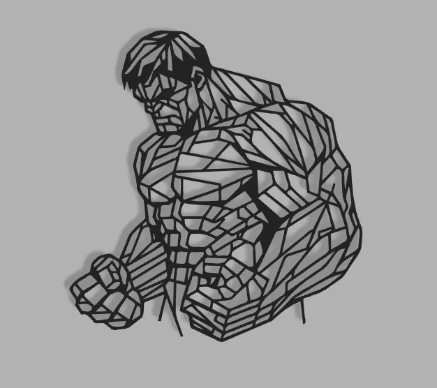 Hulk Wallart by Melt the String | Download free STL model | Printables.com