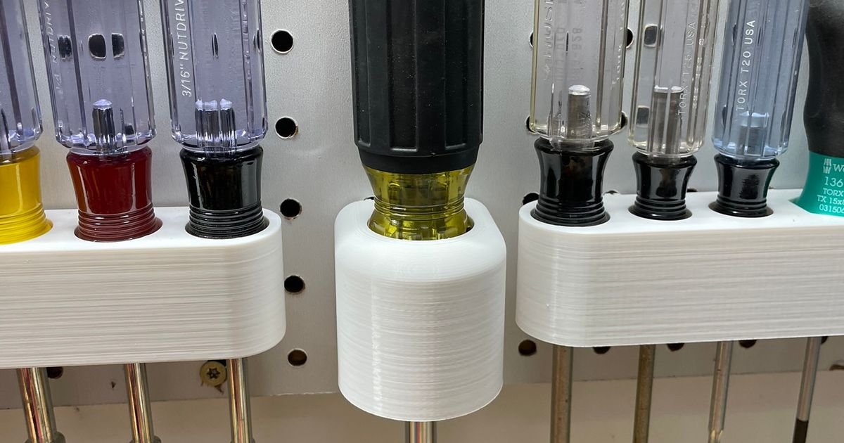 Klein Ratcheting ScrewDriver Pegboard Holder/Mount by LazySundayWoodworks | Download free STL ...