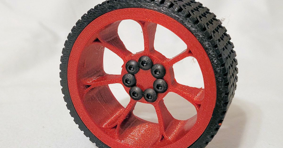 Robot Car Wheel (65mm diameter) by Brad | Download free STL model ...