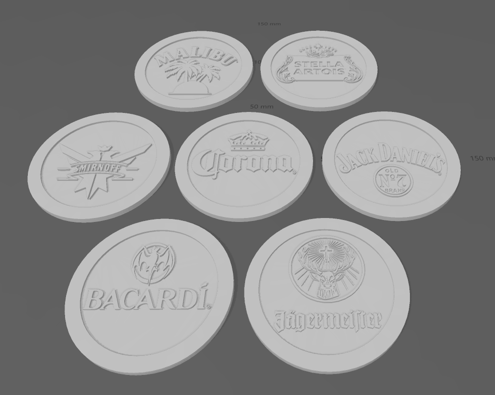 Alcoholic Brands Coasters by Chloe's 3D Prints | Download free STL ...