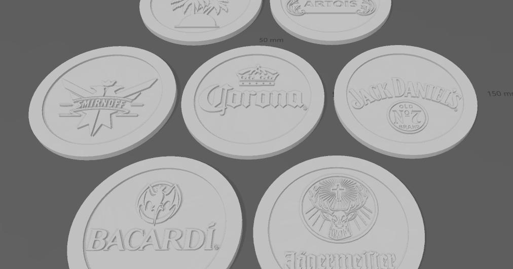 Alcoholic Brands Coasters by Chloe's 3D Prints | Download free STL ...