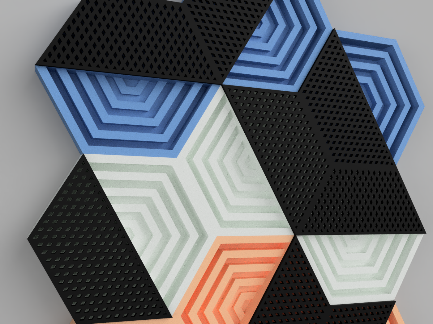 Hexagon Acoustic Wall Tiles by MiraculousBuilds | Download free STL ...