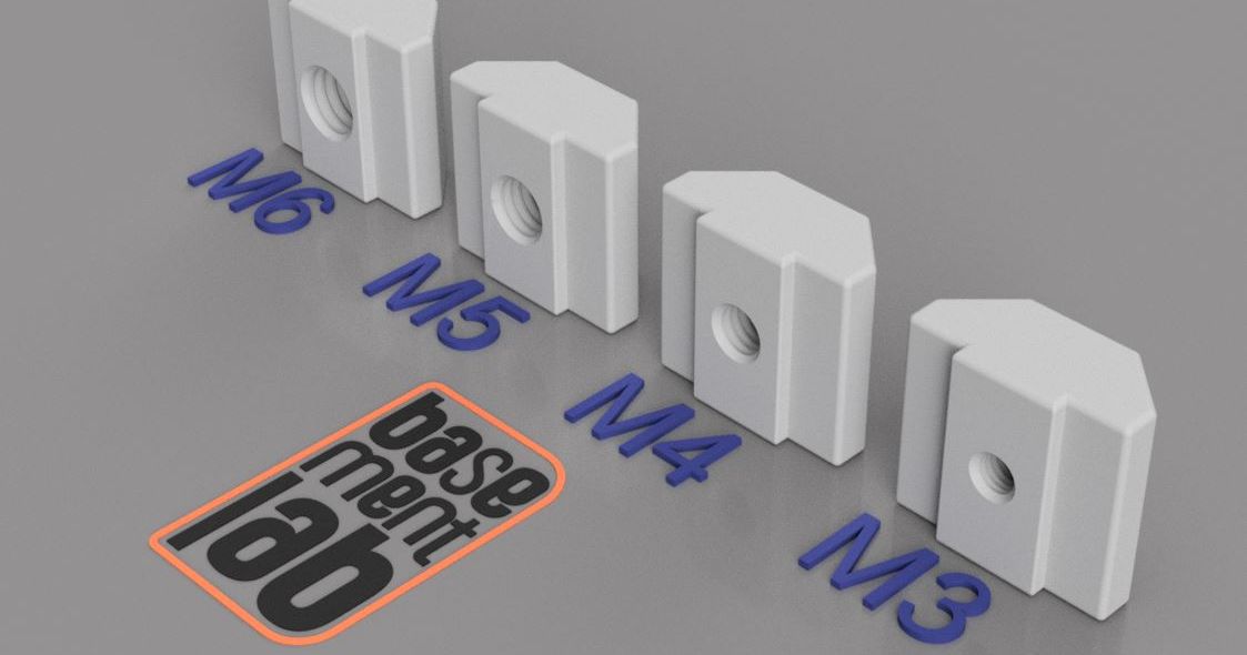 T-Slot Nut M3 / M4 / M5 / M6 Thread for PRUSA Alu Profile by ...