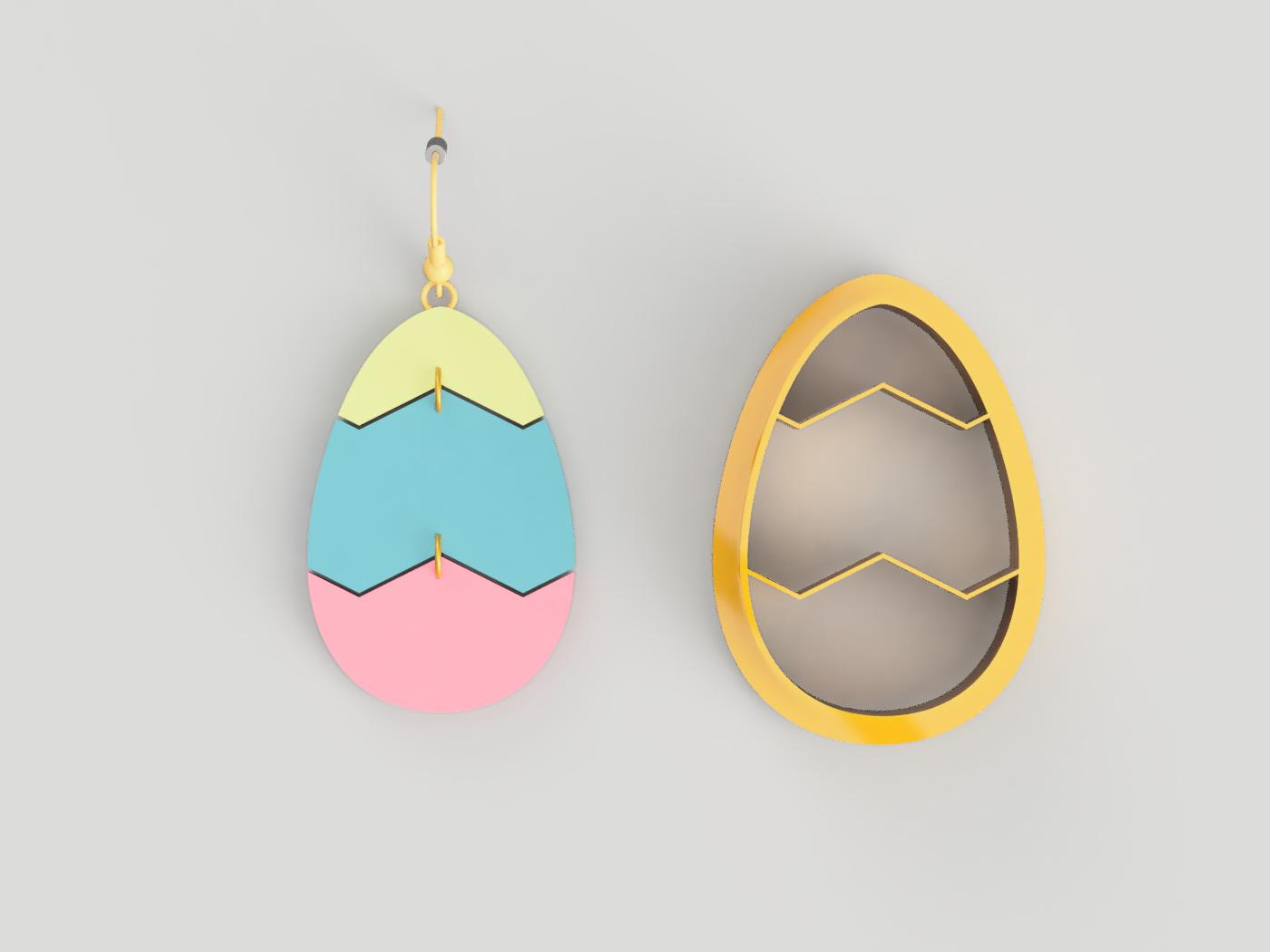 Tri Color Easter Egg Polymer Earring Cutter by POLYCUTZ | Download free ...