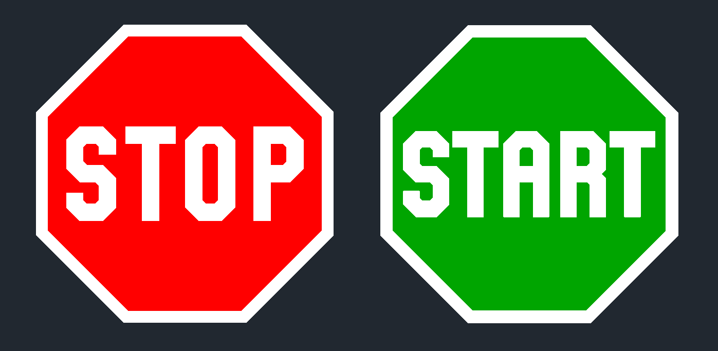 STOP and START signs by Copacat | Download free STL model | Printables.com