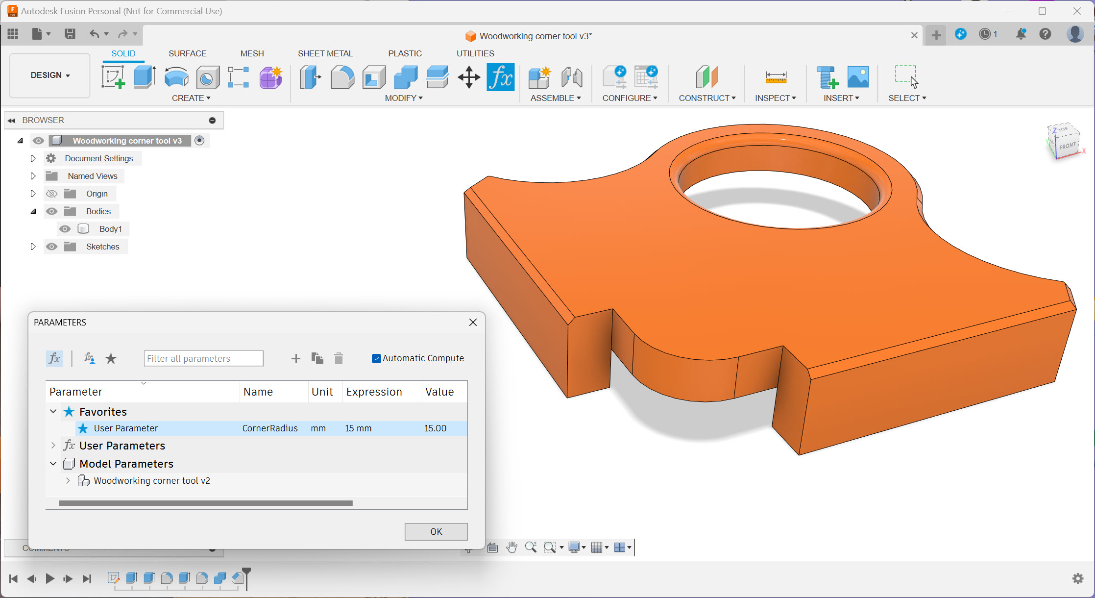 Woodworking Corner fillet tool by SualpOzel | Download free STL model ...