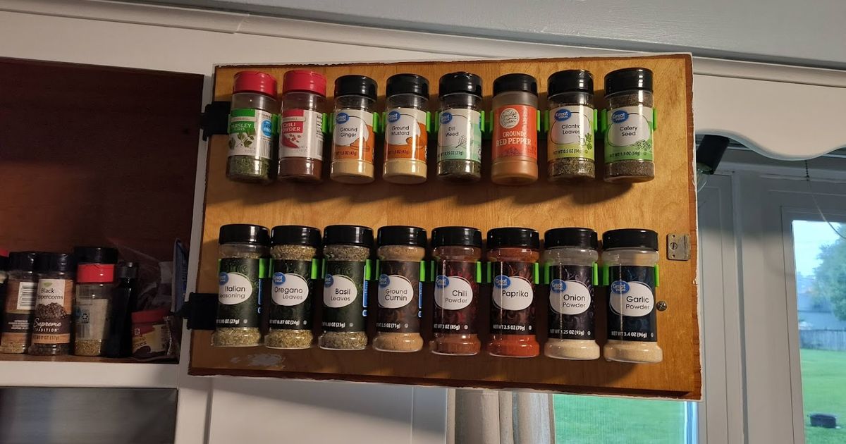 Spice Rack for cabinet or wall by AlmightyFireFly | Download free STL ...