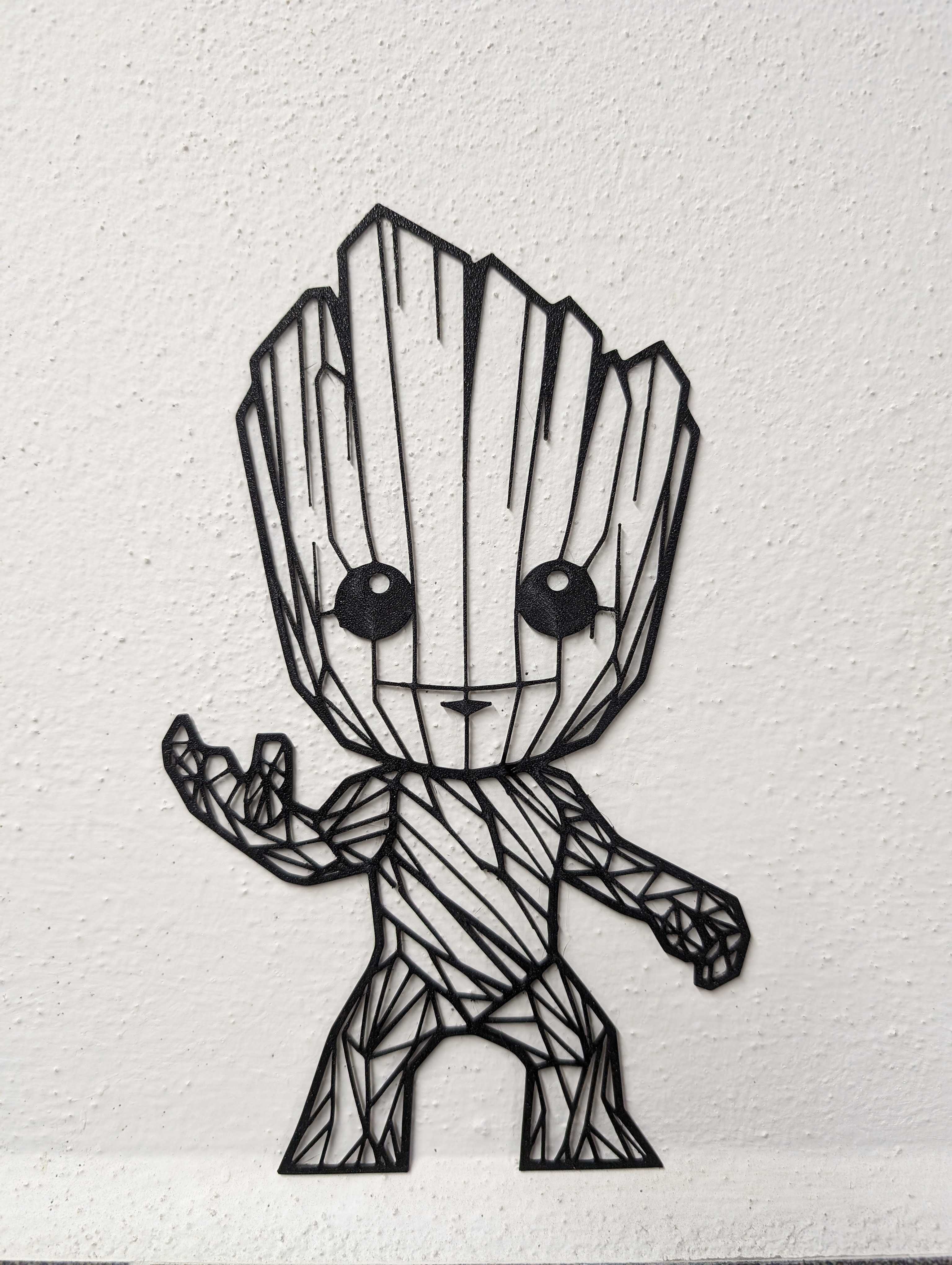 baby groot low poly wall art by klimoma | Download free STL model ...