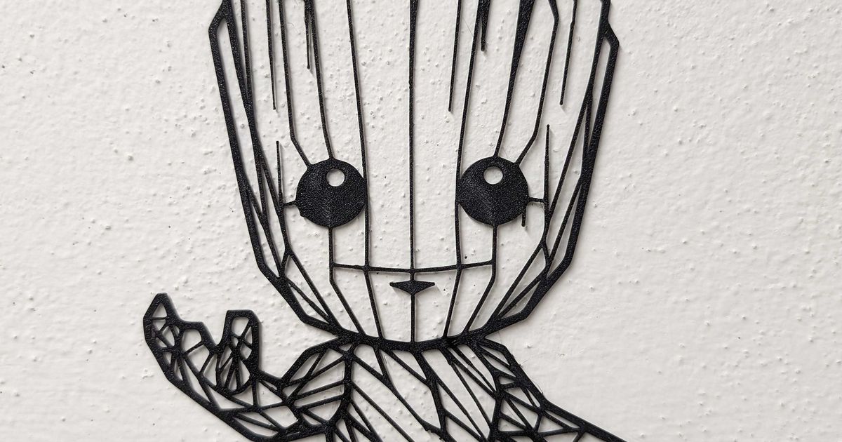 baby groot low poly wall art by klimoma | Download free STL model ...