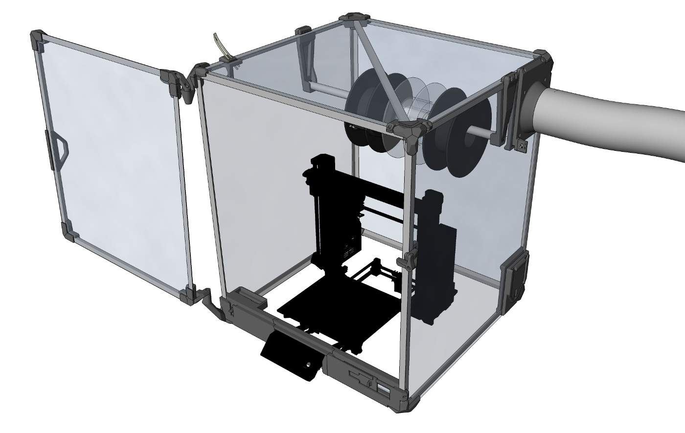 DIY enclosure for Prusa i3 or similar printers by baobab_pig | Download ...