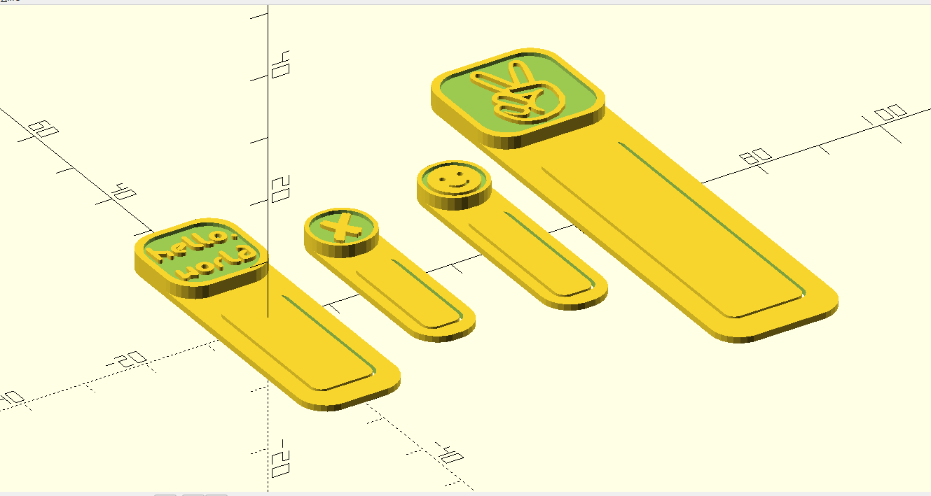 Bookmark / Lesezeichen Anpassbares / Customizable OpenSCAD- Script by ...