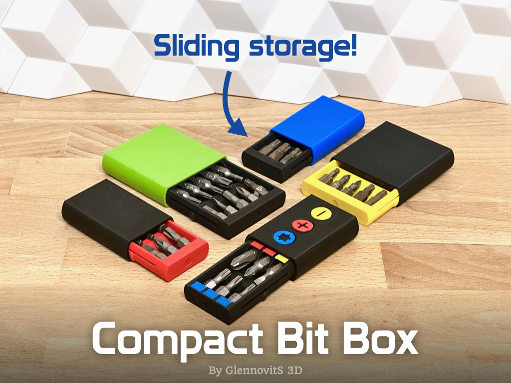 Compact Bit Box (pocket size driver bit storage) by GlennovitS 3D ...