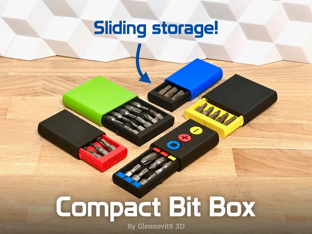 Compact Bit Box (pocket size driver bit storage) by GlennovitS 3D ...