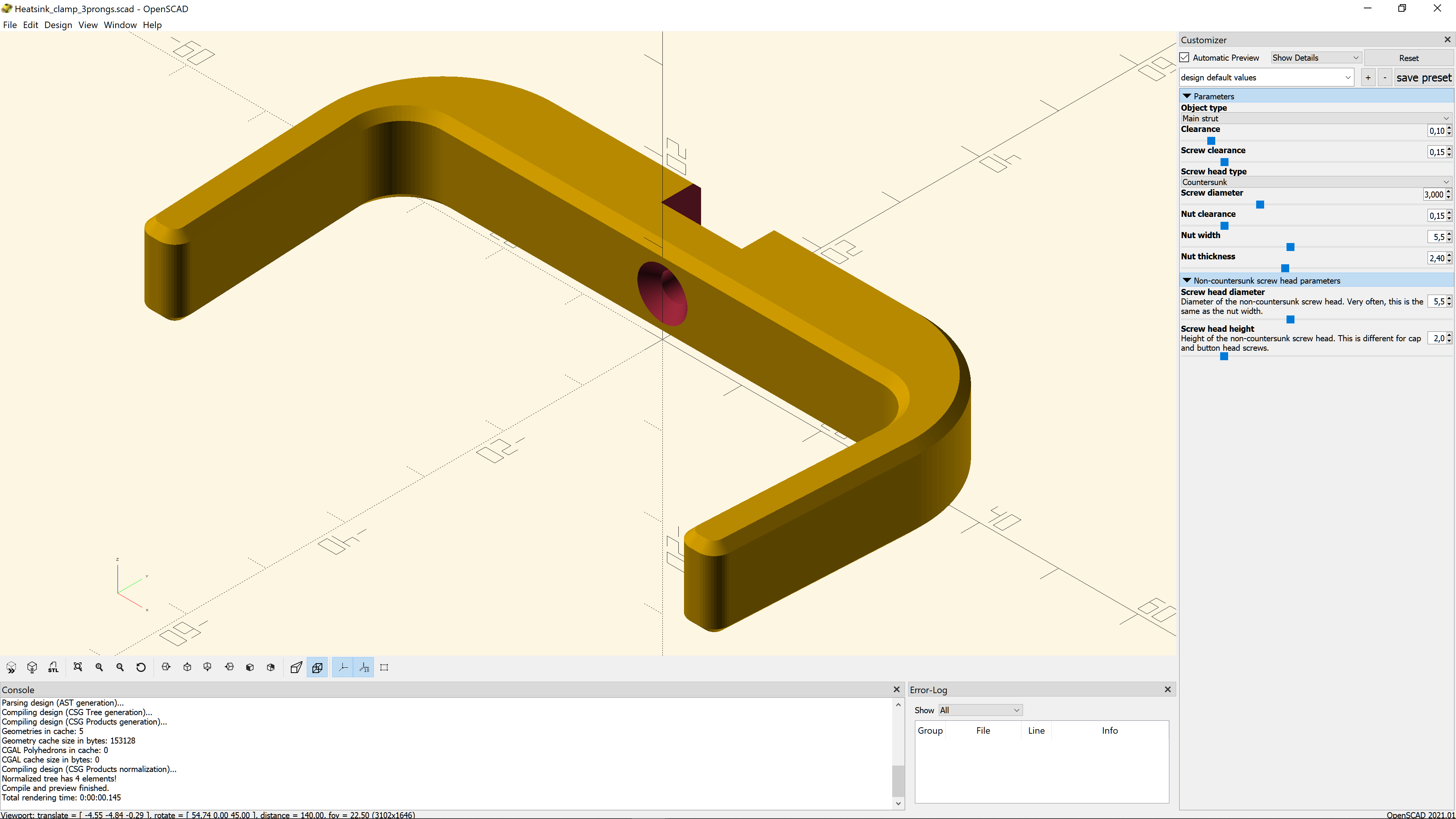 Three-prong extruder motor heatsink clamp by Xavier Faraudo | Download ...