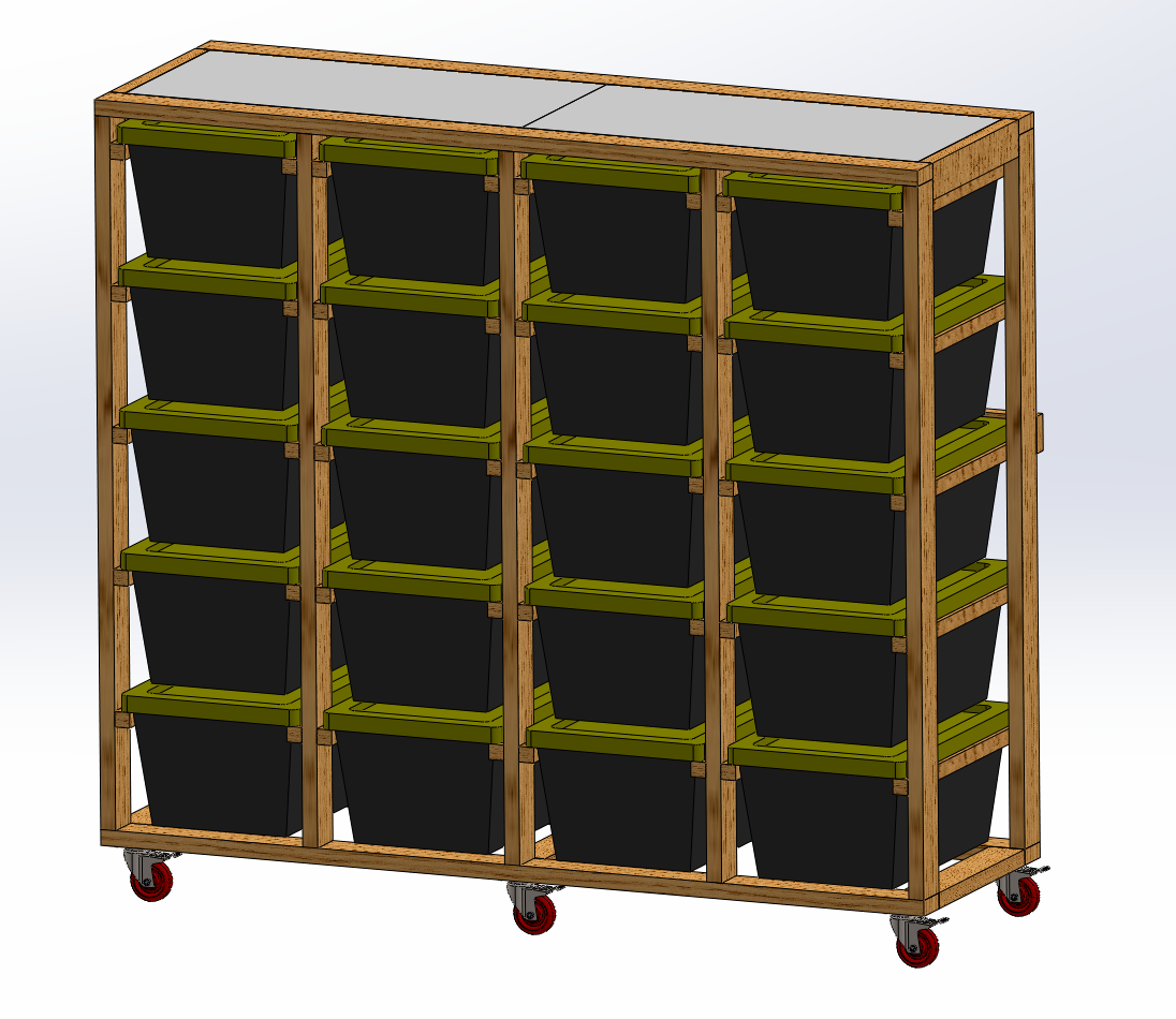 Mobile Tote Storage Rack - 17 Gallon Totes by RobertCowanDIY | Download ...