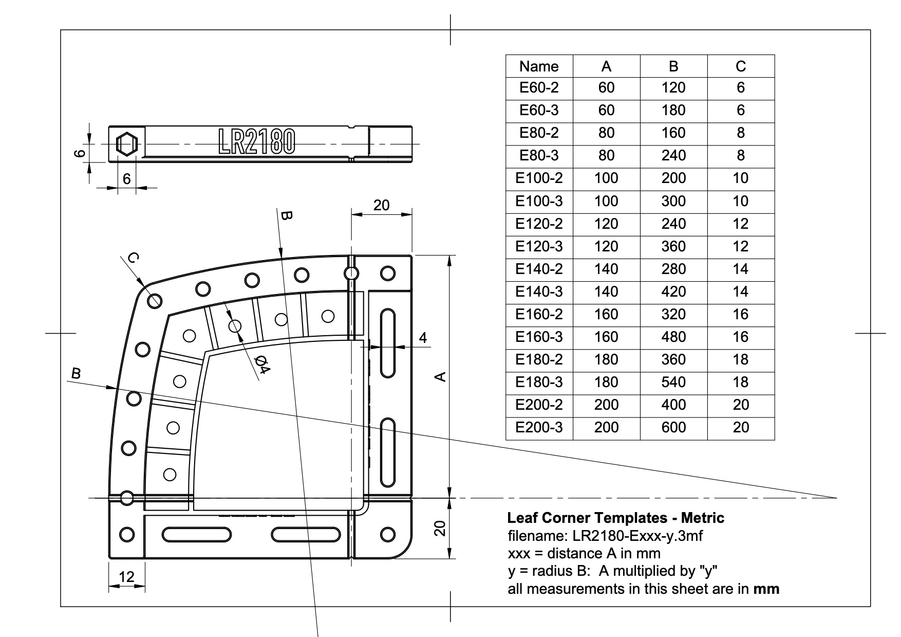 "Leaf" Shaped Corner Templates in Various Sizes by Lucky Resistor ...
