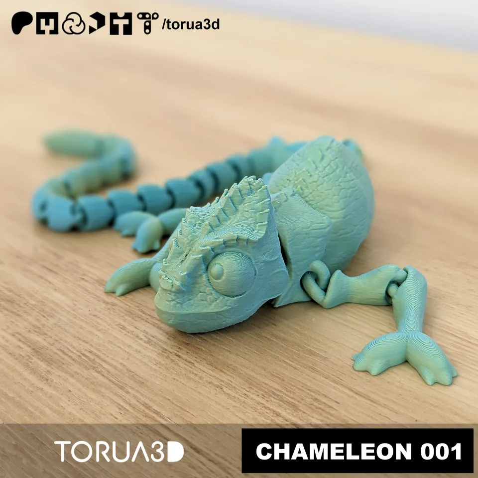 Articulated Chameleon 001 by Torua3D | Download free STL model ...