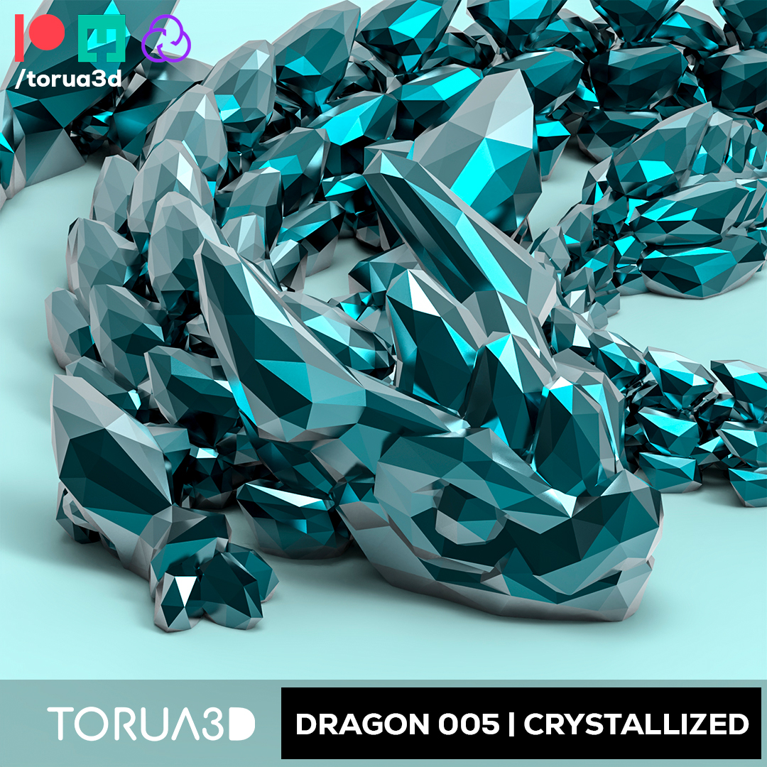 Crystallized Articulated Dragon 005 von Torua3D | Printables Store