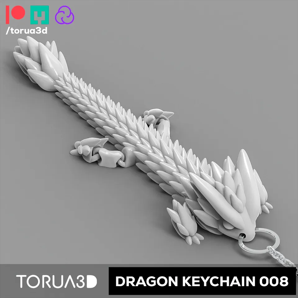 Articulated dragon Keychain 008 by Torua3D | Download free STL model ...