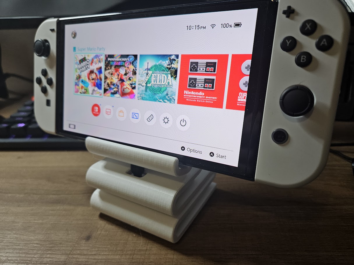 Phone Stand for large phones with cable route by LiamS | Download free ...