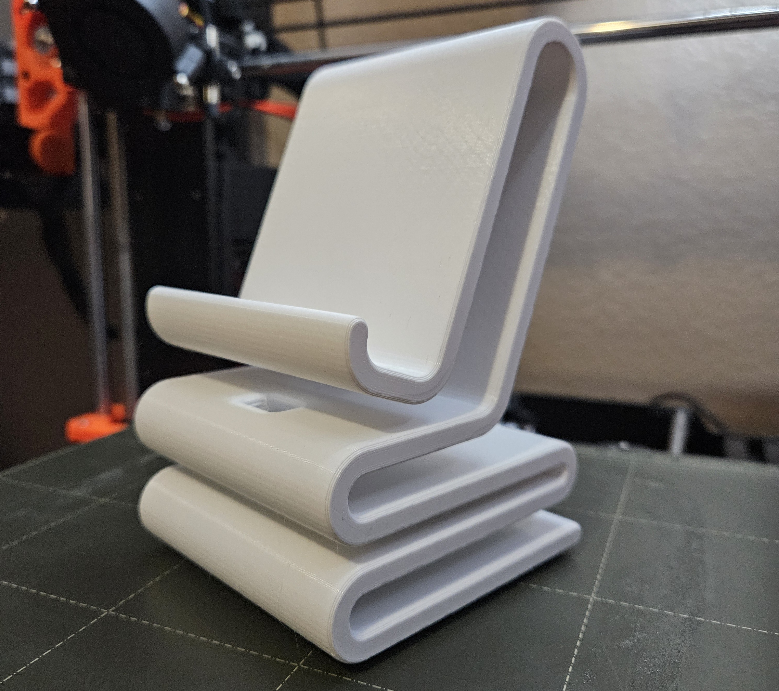 Phone Stand for large phones with cable route by LiamS | Download free ...